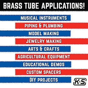 K & S Precision Metals 8128 Round Brass Tube, 5/32" OD