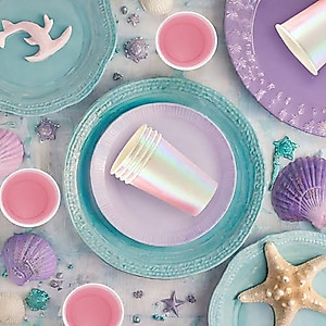 Juvale 36-Pack Iridescent Party Supplies - 12 oz Iridescent Paper Cups, Disposable Party Cups for Hold and Cold Drinks