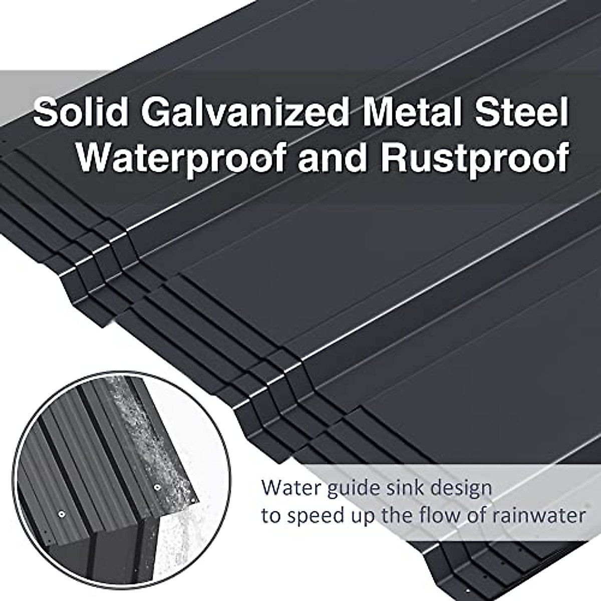 HOGYME Storage Shed 6' x 3.6' Outdoor Storage Metal Shed Garden Sheds with Double Sliding Door, Steel Tool Sheds for Lawnmower, Generator, Bike, Trash Can Gray