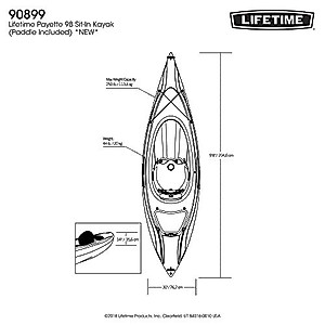 Lifetime 90899 Payette 98 Sit-in Kayak (Paddle Included)