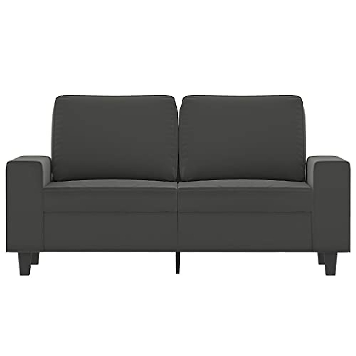 FAMIROSA 2-Seater Sofa Dark Gray 47.2" Microfiber Fabric (Weight: 48.5 lbs)(B)