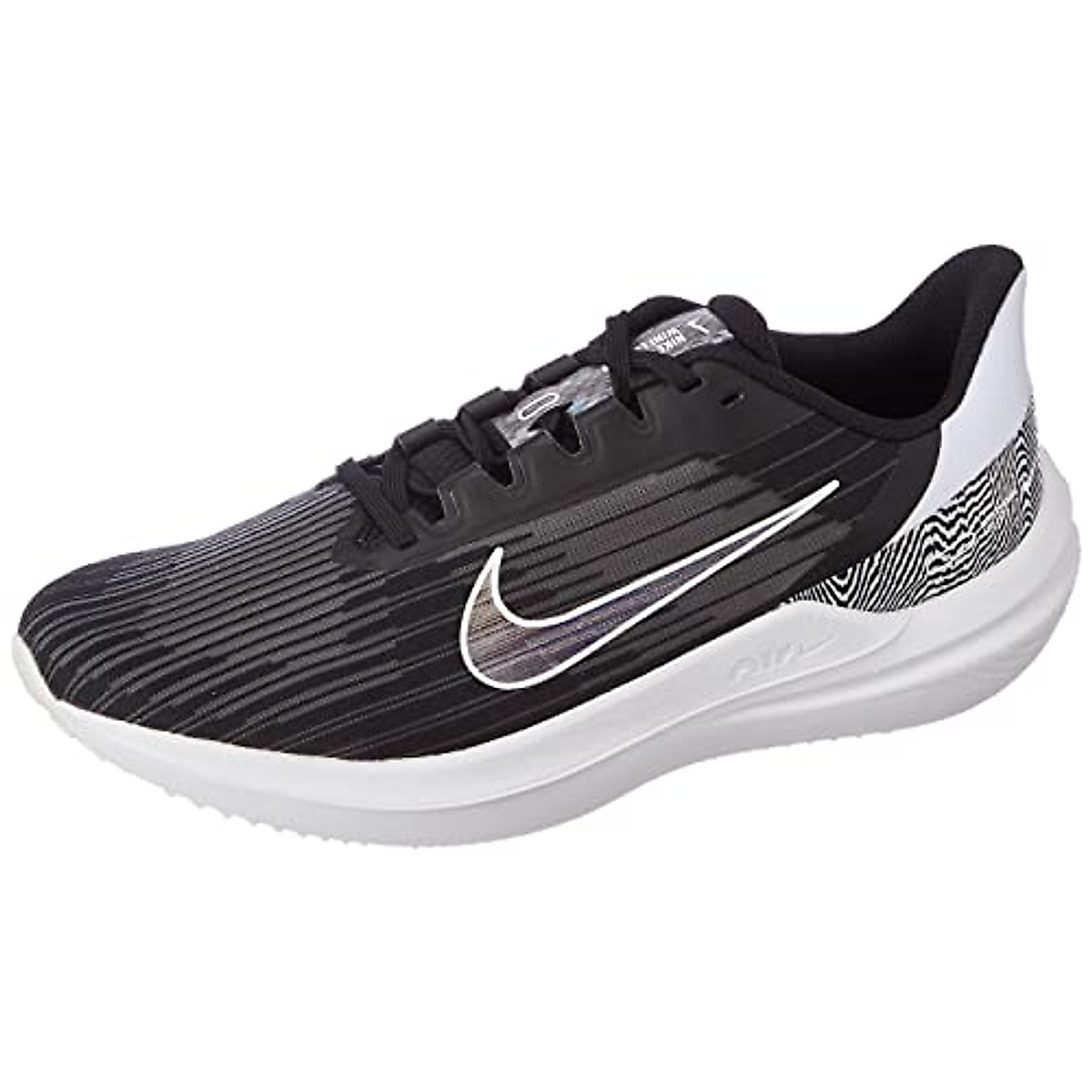 NIKE Women's Sneaker, Black White, 6