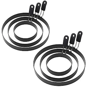 Egg Rings Set of 6 Stainless Steel Pancake Mold And Egg Ring Set Nonstick Round Egg And Omelet Mold for Frying Eggs And Muffins(Set of 6)