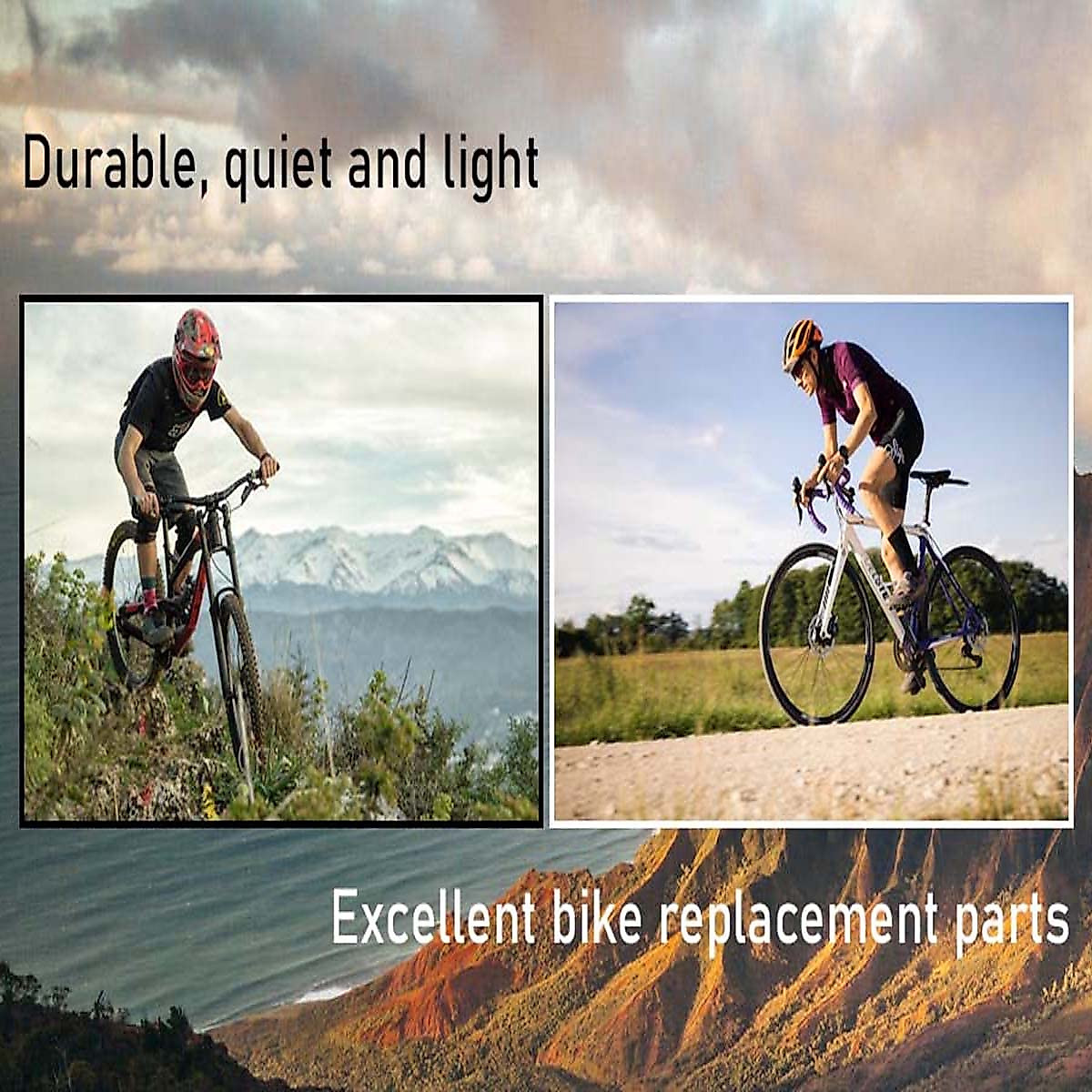 Ezweiji 5 Pairs Bike Disc Brake Pads, Semi Metal bike Brake Pads for Mountain Bicycles and Electric Scooters Replacement Kit Cycling Accessory