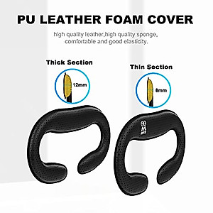 UPOK Facial Interface Bracket Face Cover for Oculus Quest 2 - Meta Accessories Eyes Vent Soft Cushion Foam Leather Skin Enhance Comfort with Lens Spacer Protector, Block Light (7-Pcs Set)