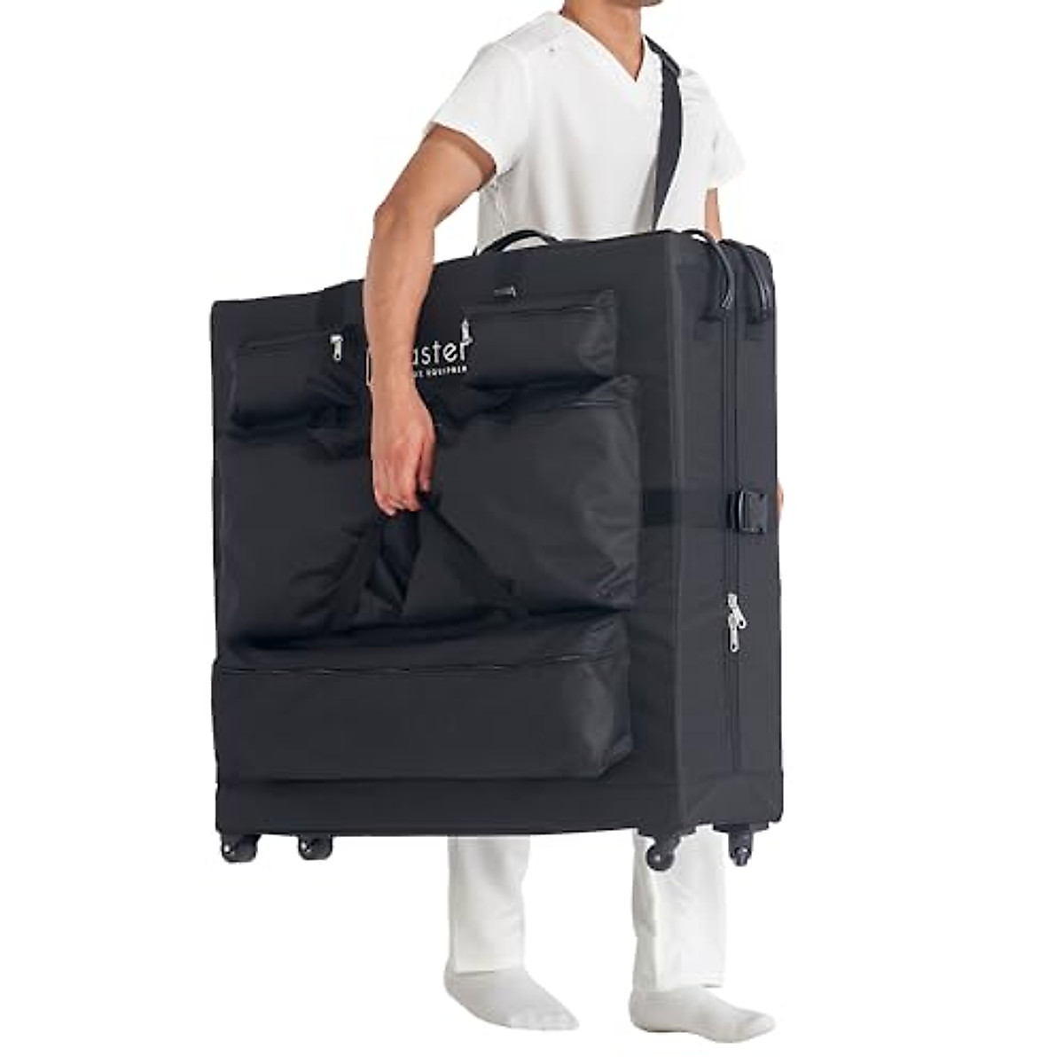 Master Massage Universal Size Wheeled Massage Table Carry Case with Wheels, Oversized Carrying Bag for Foldable Massage Bed with Castors-Fits 27” to 32” Width Folding Massage Table- Black