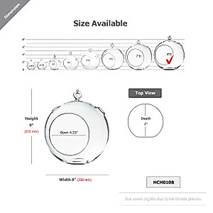 WGV Hanging Terrarium Globe, Width 8", Height 9", DIY Air Succulent Planter, Clear Glass Vase Orb with Flat Bottom, Candle Holder for Windowsill Outdoor Garden Decor, 6 Pieces Bulk