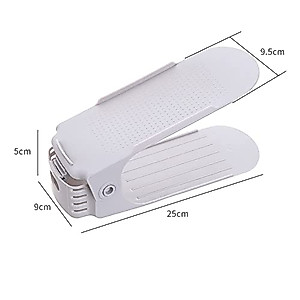 ZANBANG Shoe Slots Organizer,12Pcs Adjustable Shoe Stacker Storage Holder,Double Layer Stack Shoe Rack ZML-279 (Green)