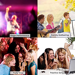 FISHOAKY Karaoke Microphone, Kids Karaoke Machine Portable Mic Player Speaker with LED for Christmas Birthday Home Party KTV Outdoor