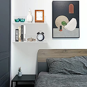 Bolidery 4 Pack Acrylic Floating Shelves, 9" Small Wall Shelf for Storage & Decoration, Adhesive Wall Mounted Shelf for Bedroom,Living Room,Bathroom