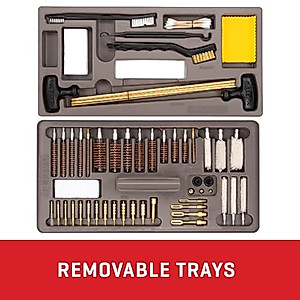 Allen Company Universal Gun Cleaning Kit & Tool Box - Rifle, Shotgun & Handgun Gun Cleaner Kit - 65-Piece - Gun Accessories for Men and Women - Cleaning Kit Gun Case - Black