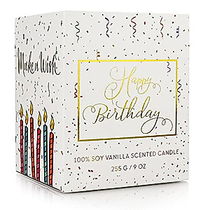 Happy Birthday Candle, Friend Birthday Gifts for Women, Friendship Candle, Gift for Mom, Sister, Friend, Funny Birthday Candle, Vanilla Birthday Cake Scented Candle, 90z. Soy Candle