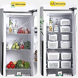Aagglly Produce saver containers for refrigerator, 3 Pack airtight Locking lids 100% Leak Proof Organizer Bins,BPA-Free draining keep Fresh Plastic box for Veggie Fruit Lettuce and Salad