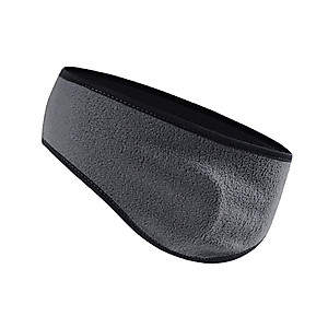 Women Men Outdoor Sport Headband Fleece Warm Windproof Cold Protection Ear Straps Cycling Running Headband Sweatband (Grey-a, One Size)