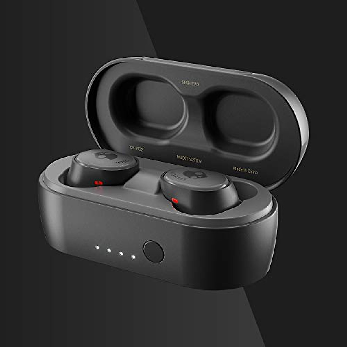 Skullcandy Sesh Evo True Wireless In-Ear Bluetooth Earbuds Compatible with iPhone and Android / Charging Case and Microphone / Great for Gym, Sports, and Gaming IP55 Water Dust Resistant - Black