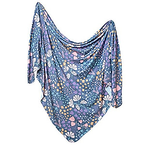 Large Premium Knit Baby Swaddle Receiving Blanket "Meadow" by Copper Pearl