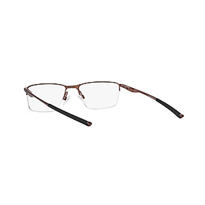 Oakley Men's Ox3218 Socket 5.5 Rectangular Prescription Eyewear Frames, Brushed Grenache/Demo Lens, 52 mm