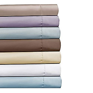 Audley Home 100% Egyptian Cotton Sheets Set, 400 Thread Count Bed Sheets – 4 Piece Bedding Sets- Sateen Weave Long-Staple Cotton, Wrinkle-Free, Fitted Sheet Upto 18'' Deep Pocket (Queen, White)