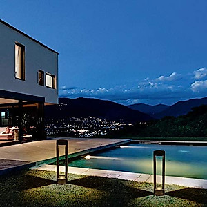 ZZYJYALG Modern Minimalist Lawn Waterproof Column Light Outdoor Aluminum Rust- Proof LED Garden Light Garden Villa Landscape Pillar Light Home Garden Post Lantern