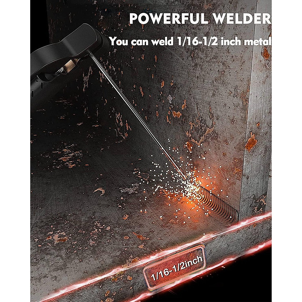 Wrdlosy 250Amp Welder, 10PCS Welding Rods Welding Gloves Welding Hammer, Small Portable Welding Machine, For Beginners Welder Machine, Stick Welder, 360°Large Area Heat Dissipation ARC Welder