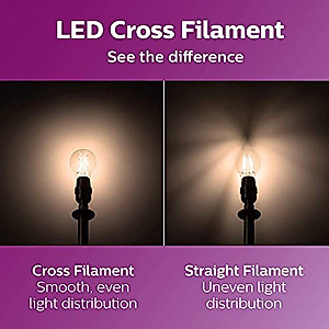 Philips LED Flicker-Free A15 Light Bulb, Dimmable Warm Glow Effect, 500 Lumen, 2700-2200K, EyeComfort Technology, 5.5W=60W, E26 Base, 8-Pack