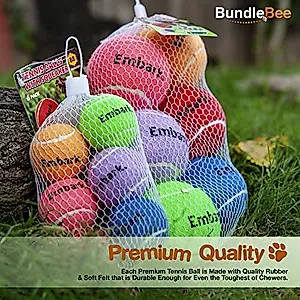 Colorful Squeaky Tennis Balls for Small Dogs and Puppies - 1.5 Inch - 6 Pack - Dog Training Toys for Positive Reinforcement, Interactive Squeaker Balls To Engage Attention Outside, Ball Launcher Fetch