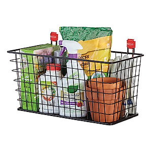 Rubbermaid Outdoor Storage Accessory Shelf (1 Pack); Mounted Basket Organizer (1 Pack); Tool Holder Accessory (1 Pack); 34 Inch Tool Rack (1 Pack)