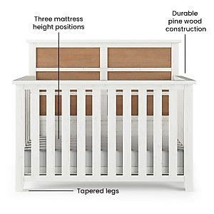 Child Craft Ocean Grove 4-in-1 Convertible Crib, Converts from Crib to Toddler Bed, Day Bed and Full Bed
