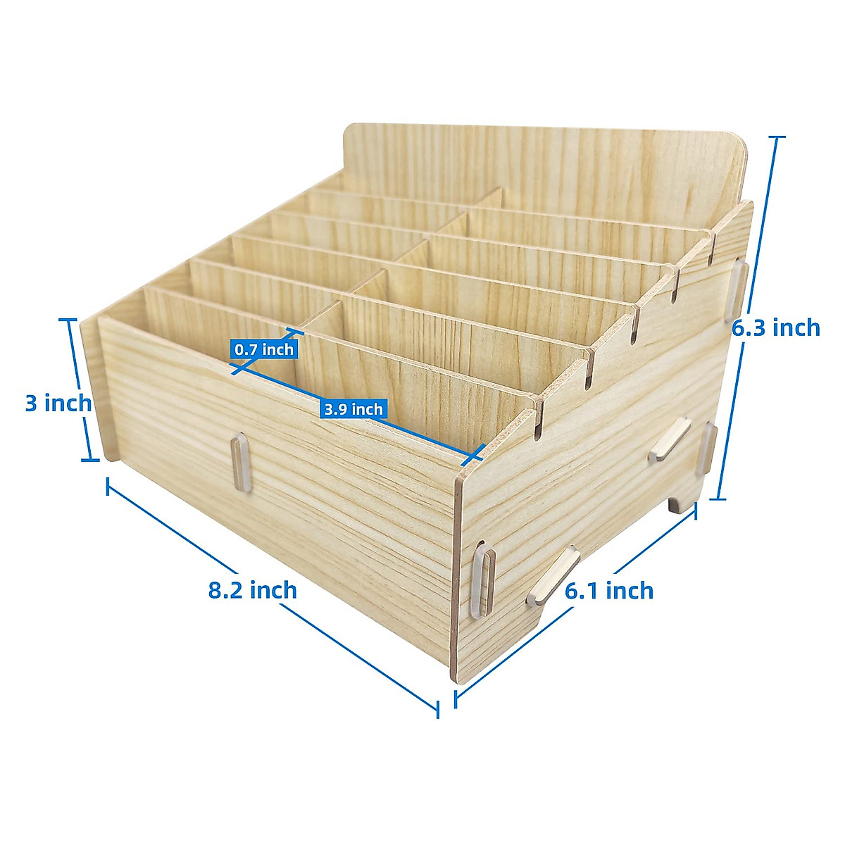 Hejall Wooden Desktop Storage Box Mobile Phone Management Storage Box Creative Desktop Office Meeting Finishing Grid Multi Cell Phone Rack Display (12 grids)