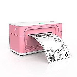 MUNBYN Eco-Friendly Packaging Thermal Printer for Shipping Labels, Pink Label Printer for Small Business Compatible with UPS, USPS, Etsy, Amazon, Ebay, Shopify, FedEx,