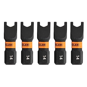 Spanner #14 Impact Driver Bit - Railer Snake Eye #14 S2 Steel 1 Inch Spanner Insert Bits (5 Pack)