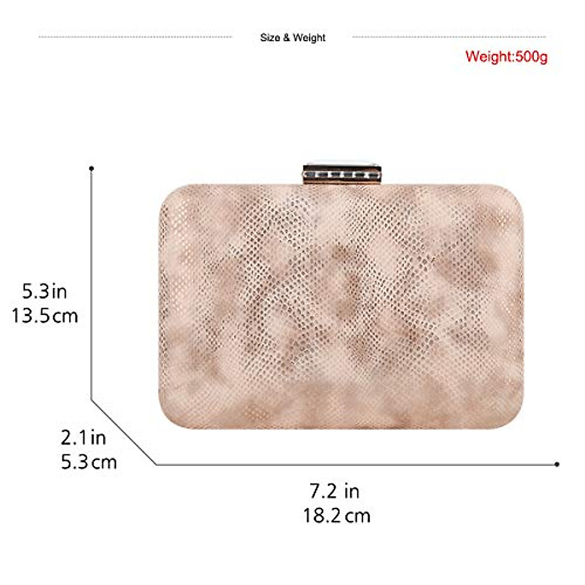 Fawziya Crystal Evening Bags And Clutches Snakeskin Clutch-Champagne