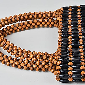 Sushinejing Tote Bag for Women Small Handmade Tote Purse Wood Beaded Retro Handbag (White)