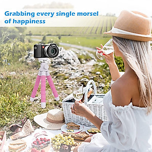 UBeesize Tripod A Pink Phone Tripod, Portable and Flexible Tripod with Wireless Remote and Clip, Cell Phone Tripod Stand for Video Recording (Pink)
