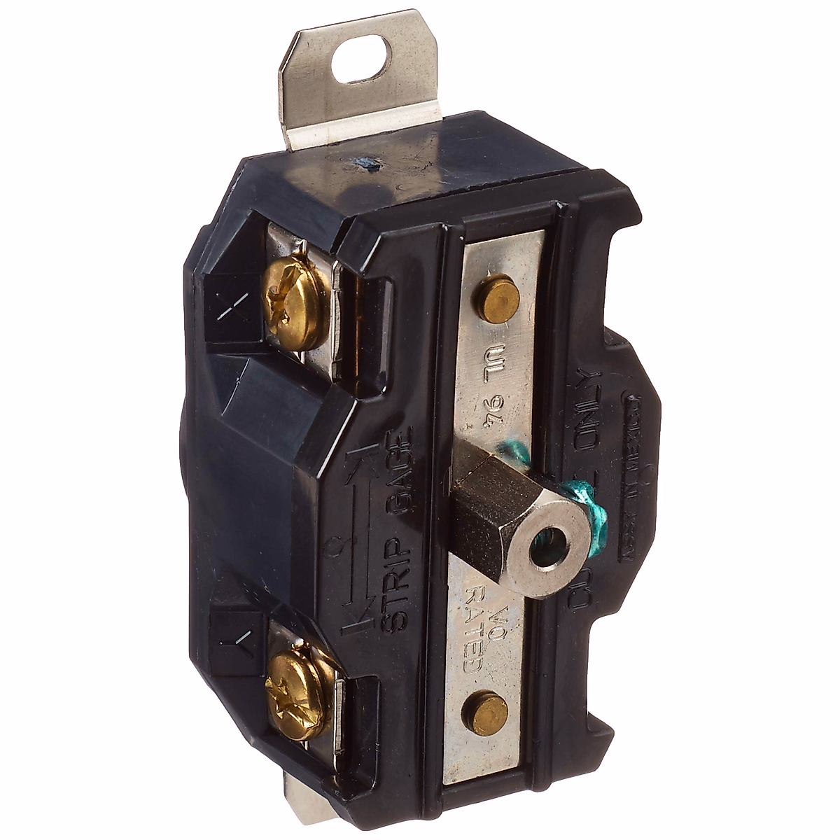 Leviton 2810 30 Amp, 120/208 Volt- 3PY, Flush Mounting Locking Receptacle, Industrial Grade, Grounding, V-0-Max, Black