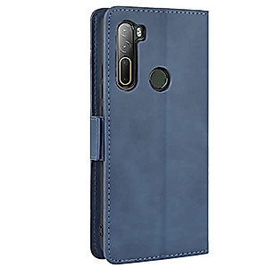 HualuBro HTC U20 5G Case, Magnetic Full Body Protection Shockproof Flip Leather Wallet Case Cover with Card Slot Holder for HTC U20 5G Phone Case (Blue)