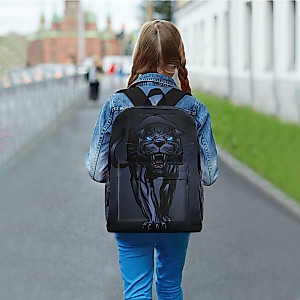 Backpack Travel Rucksack, Roaring Black Panther Lightweight School Bag for Students Teens Girls Boys