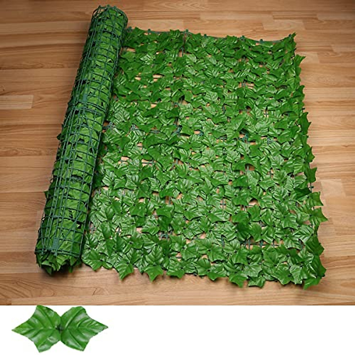 Queenbox 50x50cm Artificial Leaves Hedges Roll Simulation Leaf Garden Fence for Balcony Home Decoration, Protect Privacy, Shallow Sweet Potato