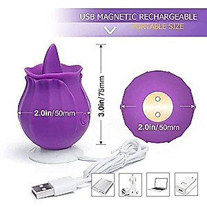 2024 New Roses Shape Sucker for Women Toy Sex Tongues Quiet 10 Speed Adult Toys Waterproof Automatic Electric Adult Toys Machine Pleasure Gifts Red US (purple1)