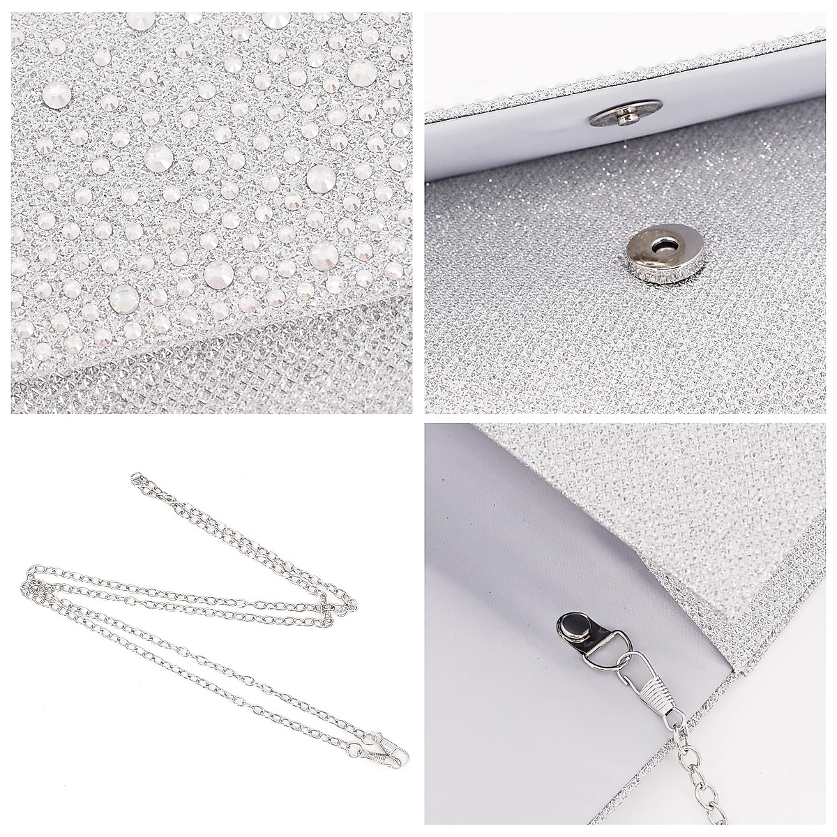 Naimo Womens Sequin Evening Purse Wedding Party Clutch Bag