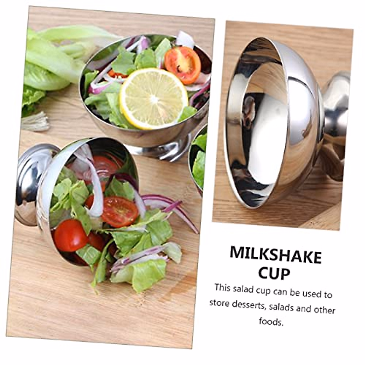 Alipis 2 Pcs Stainless Steel Dessert Cup Small Storage Shelf Glass Trifle Bowl Fruit Snack Molds Stainless Steel Ice Cream Cups Dessert Dish Sundae Bowls Dessert Bowl Salad Cup Candy Cup