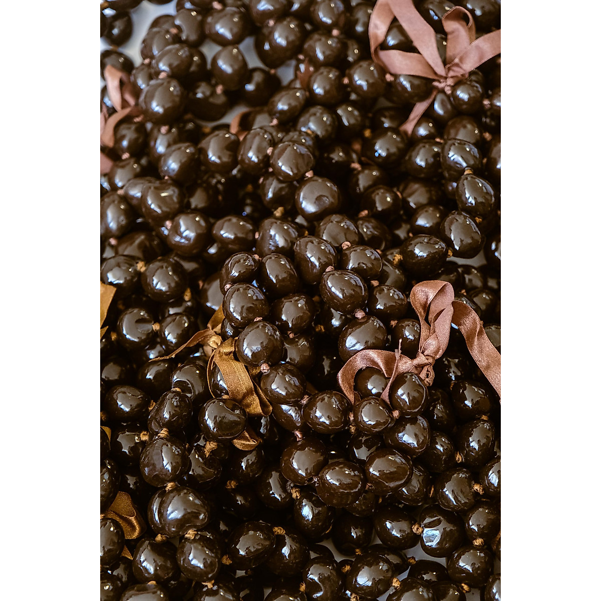 Aloha Outlet Brown Kukui Nut Lei Necklace - 10 pack