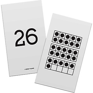 Didax Educational Resources 1-50 Ten-Frame 1–50 Cards, White, Black, 0.81 H x 6.0 L x 4.5 W, (211480)