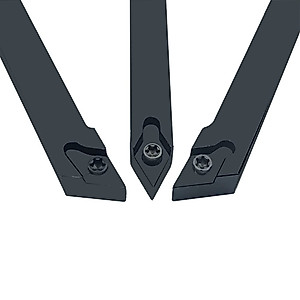 RHFGYY 10pcs DCMT070204 DCMT21.51 Carbide Turning Inserts with 3pcs Indexable Turning Tool Holders SDJCR0808H07 + SDJCL0808H07 + SDNCN0808H07 CNC Lather Tools