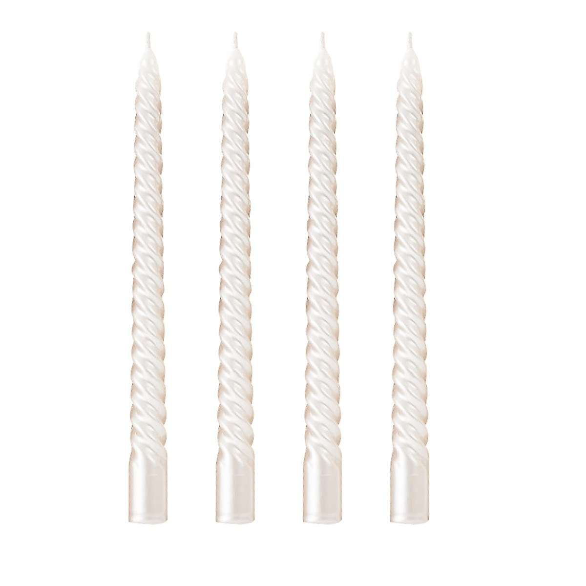 Wrcevtor 10 inch Taper Candles Set of 4 |7.5 hrs Clean Burning Unscented, for Wedding, Parties,Home Decor and Special Occasions,Long Candle Sticks, Spiral Candle Christmas Candles (10 INCH, White)