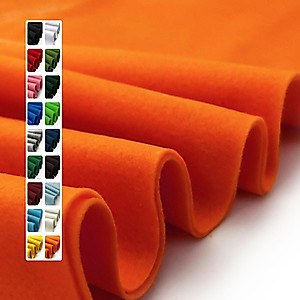Orange Felt Fabric 72" X 18"(Half Yard), 1.6mm Thick Soft and Durable Flexible Craft Acrylic Felt by The Yard for Sewing DIY Art Craft Project Decorations