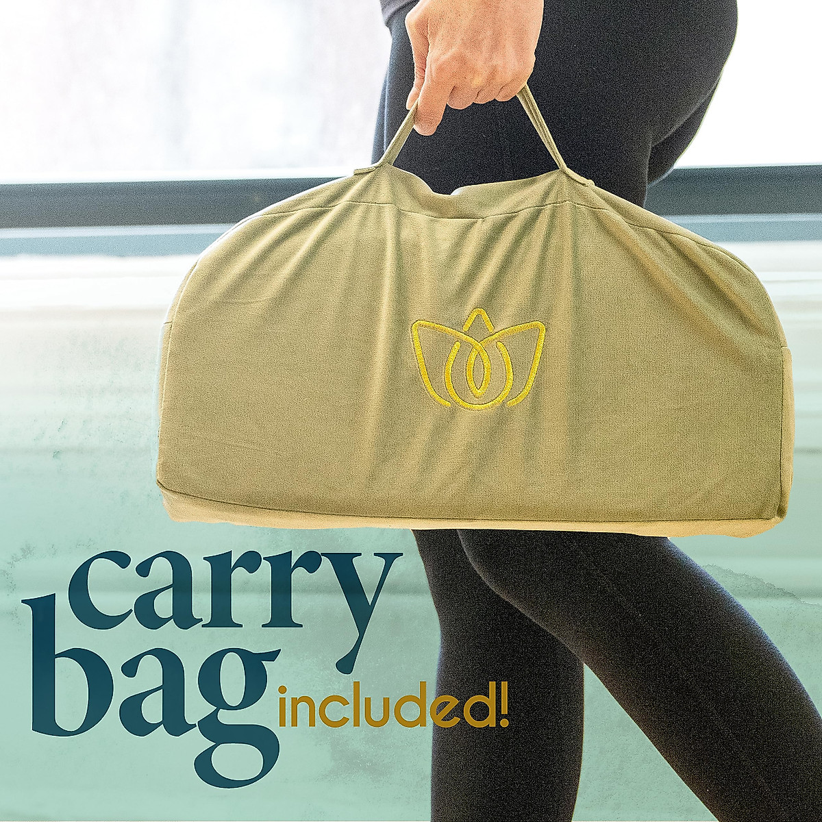 Florensi Meditation Bench - Bamboo, Foldable & Ergonomic Meditation Stool - Sturdy Prayer Bench with Meditation Cushion, Comfortable for Kneeling or Sitting - Perfect for Deeper & Longer Meditation