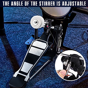 Facmogu Alloy Bass Drum Pedal, Single Bass Drum Pedal Come with Classic Felt Beater Stick & Drum Key for Drum Set Instrument, Single-Chain Bass Drum Pedal for Beginner & Pro Drummers