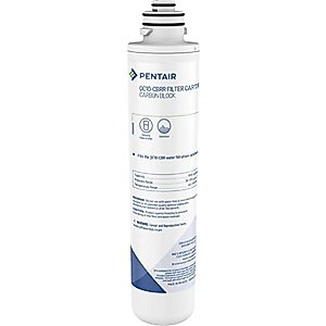 Pentair Pentek QC10-CBRR Quick-Change Under Sink Enhanced Carbon Block Filter Replacement Cartridge, For Use in Pentek QC10-CBR Water Filtration System, 0.5 Micron Rating