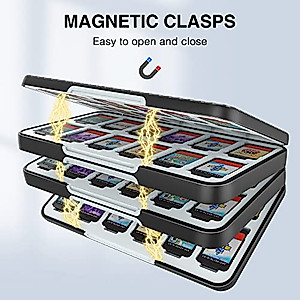 HEIYING Switch Game Card Case for Nintendo Switch/OLED/Lite,Portable Travel Carry Case with 72 Game Card Slots and 24 Micro SD Cards Slots